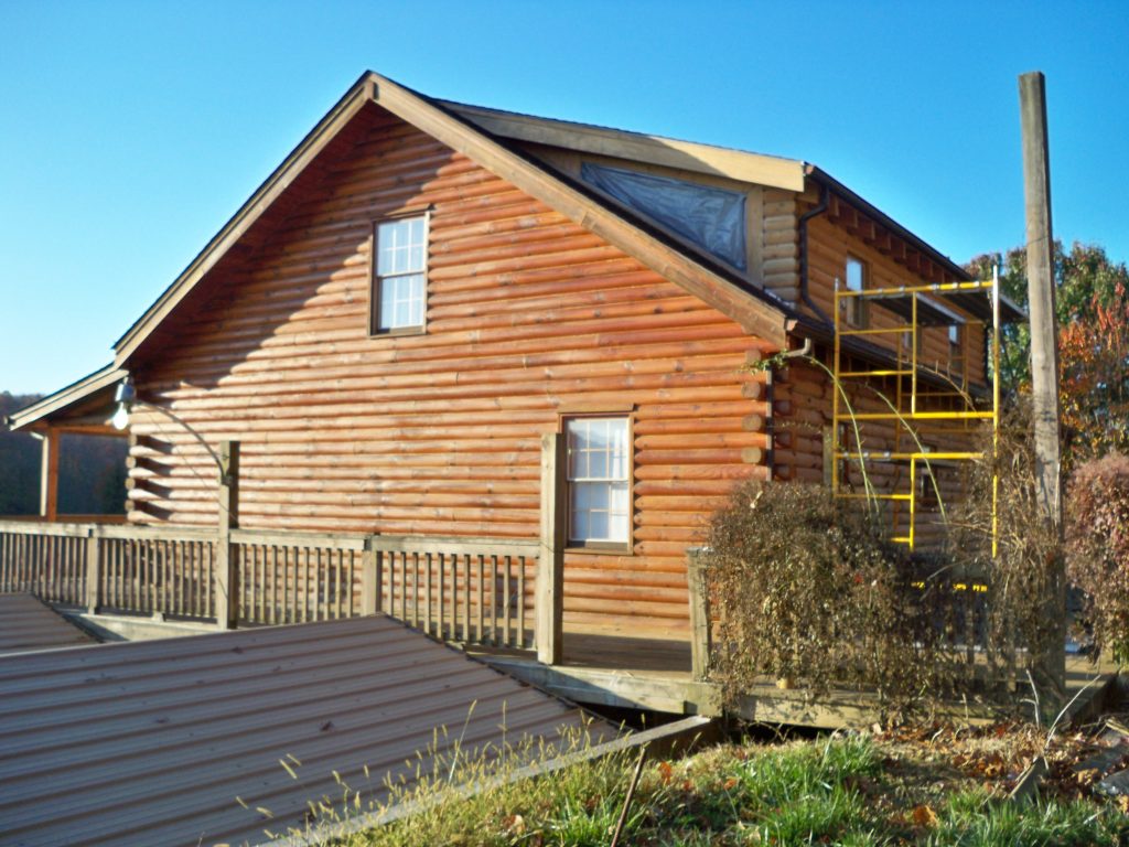 After staining with Wood Guard | Log Home Repair, Restoration ...
